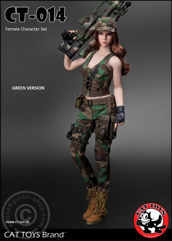 Female Military Character Set - Green | CAT014B
