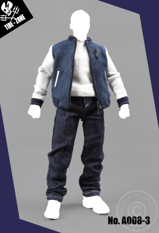Baseball Blouse Suit Set - blue | TiZ-A008-3