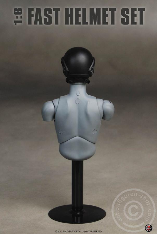 FAST Helmet, High Cut (XP) Helmet w/ Skeleton shroud - Black | SSt058-3