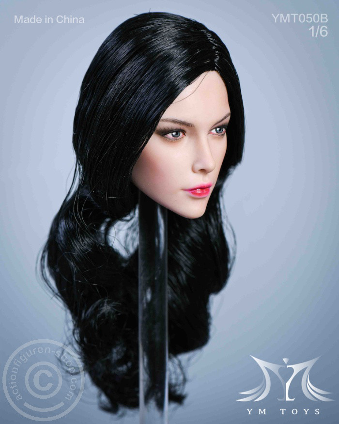 Head - black long-curly Hair | YMT-50B